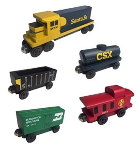 whittle shortline railroad yellowbonnet railway gp-38 diesel 5pc. set - wooden toy train manufacturer