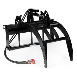 titan attachments hydraulic skid steer pallet fork grapple attachment v2, 1/2in thick steel frame, quick tach mounting system