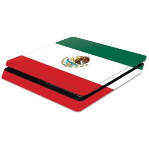 mightyskins skin compatible with sony ps4 slim console - mexican flag | protective, durable, and unique vinyl decal wrap cover | easy to apply, remove, and change styles | made in the usa