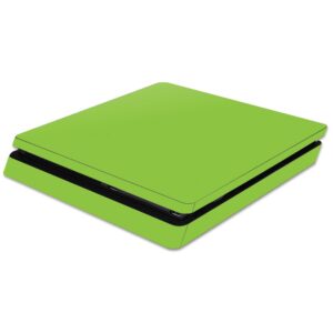 mightyskins skin compatible with sony ps4 slim console - solid lime green | protective, durable, and unique vinyl decal wrap cover | easy to apply, remove, and change styles | made in the usa