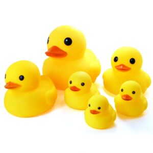 novelty place rubber duck family pack ducky baby bath toy for kids (pack of 6)