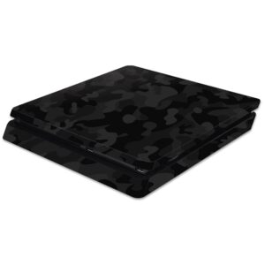 mightyskins skin compatible with sony ps4 slim console - black camo | protective, durable, and unique vinyl decal wrap cover | easy to apply, remove, and change styles | made in the usa