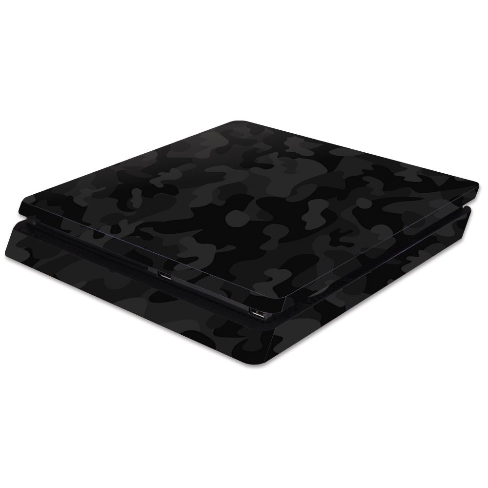 MightySkins Skin Compatible with Sony PS4 Slim Console - Black Camo | Protective, Durable, and Unique Vinyl Decal wrap Cover | Easy to Apply, Remove, and Change Styles | Made in The USA