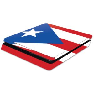 mightyskins skin compatible with sony ps4 slim console - puerto rican flag | protective, durable, and unique vinyl decal wrap cover | easy to apply, remove, and change styles | made in the usa