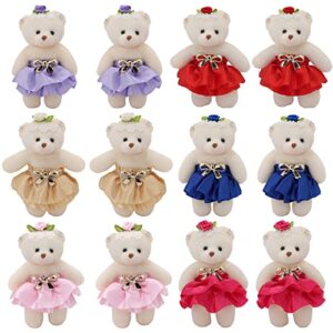 sealive stuffed animals plush bears (1 dozen), mini bear stuffed animal bulk assorted toys for birthday cake wedding decorations party favors supplies