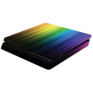 mightyskins skin compatible with sony ps4 slim console - rainbow streaks | protective, durable, and unique vinyl decal wrap cover | easy to apply, remove, and change styles | made in the usa