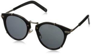 foster grant women's gia round sunglasses, black/smoke, 49 mm