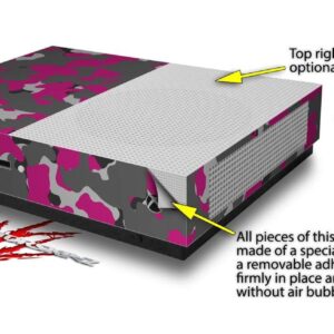 WraptorSkinz Decal Vinyl Skin Wrap Compatible with Xbox One S Console and Controllers - WraptorCamo Old School Camouflage Camo Fuschia Hot Pink