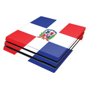 mightyskins skin compatible with sony ps4 pro console - dominican flag | protective, durable, and unique vinyl decal wrap cover | easy to apply, remove, and change styles | made in the usa