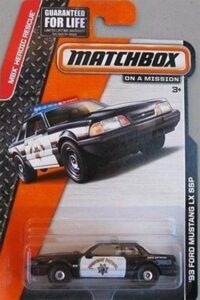 matchbox california highway patrol ford mustang lx ssp police car