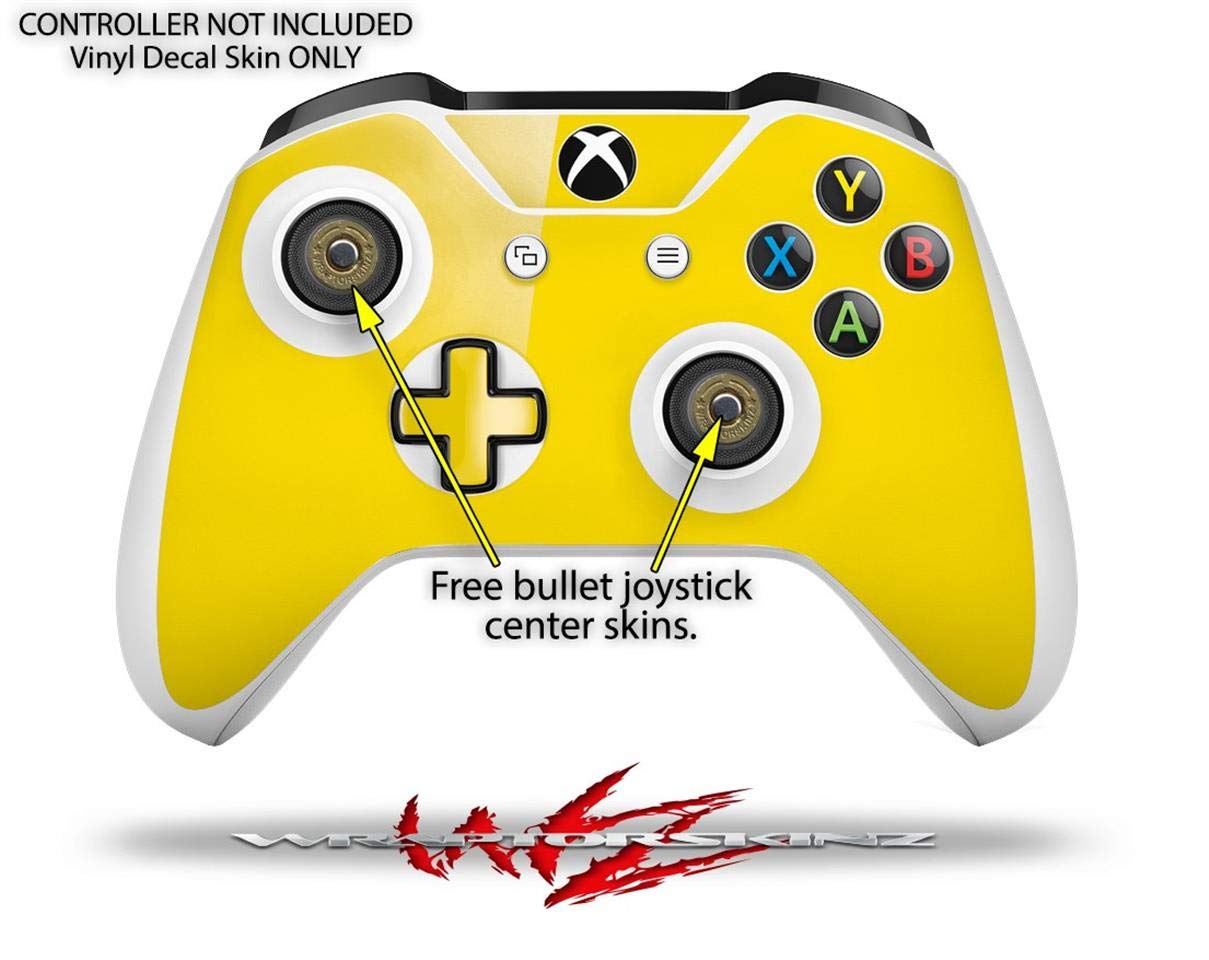 WraptorSkinz Decal Vinyl Skin Wrap Compatible with Xbox One S Console and Controllers - Solids Collection Yellow