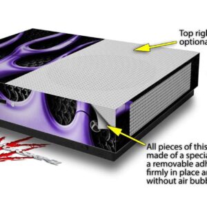 WraptorSkinz Decal Vinyl Skin Wrap Compatible with Xbox One S Console and Controllers - Metal Flames Purple