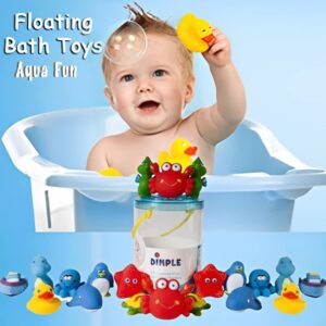 Dimple Set of 20 Floating Bath Toys, Sea Animals Squirter Toys for Boys & Girls, Assorted Sea Animals Friends, Squeeze to Spray! Tons of Fun, Great for Kids & Toddlers