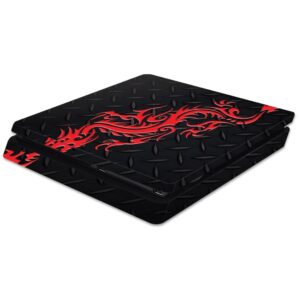 mightyskins skin compatible with sony ps4 slim console - red dragon | protective, durable, and unique vinyl decal wrap cover | easy to apply, remove, and change styles | made in the usa