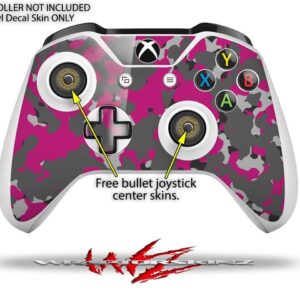 WraptorSkinz Decal Vinyl Skin Wrap Compatible with Xbox One S Console and Controllers - WraptorCamo Old School Camouflage Camo Fuschia Hot Pink