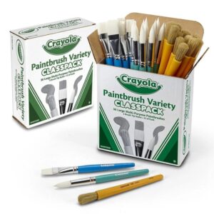 Crayola Paintbrush Variety Classpack, School Supplies, 36 Large Paint Brushes For Kids, Assorted