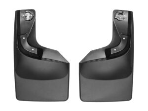 weathertech custom no drill splash guard mudflaps for ford super duty - rear pair (120065), black