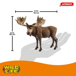 Schleich Wild Life, Animal Figurine, Animal Toys for Boys and Girls 3-8 Years Old, Moose Bull, Ages 3+