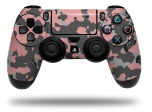 wraptorskinz skin compatible with sony ps4 dualshock controller playstation 4 original slim and pro wraptorcamo old school camouflage camo pink (controller not included)