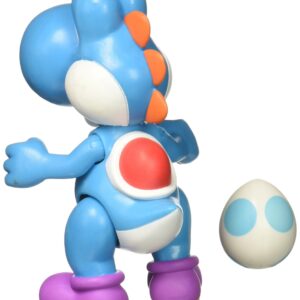 World of Nintendo Light Blue Yoshi with Egg Action Figure, 4"