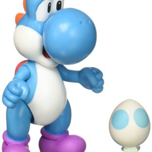 World of Nintendo Light Blue Yoshi with Egg Action Figure, 4"