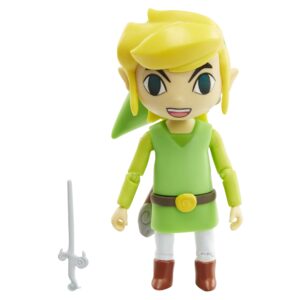 world of nintendo link wind walker with wand action figure, 4"