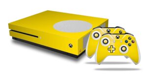 wraptorskinz decal vinyl skin wrap compatible with xbox one s console and controllers - solids collection yellow