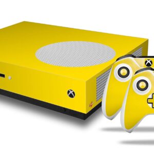 WraptorSkinz Decal Vinyl Skin Wrap Compatible with Xbox One S Console and Controllers - Solids Collection Yellow