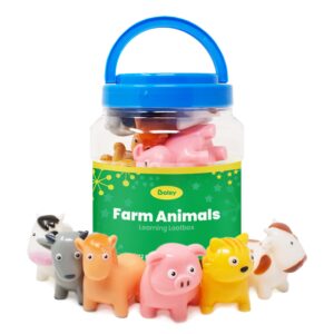 boley farm animals bath toys bucket - includes 12 colorful fun free bathtub toys & pool toys for kids & toddlers ages 2 and up!