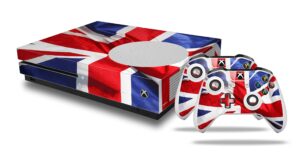 wraptorskinz decal vinyl skin wrap compatible with xbox one s console and controllers - union jack 01