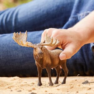 Schleich Wild Life, Animal Figurine, Animal Toys for Boys and Girls 3-8 Years Old, Moose Bull, Ages 3+