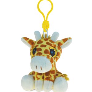 Puzzled DolliBu Big Eye Giraffe Plush Keychain - Stuffed Giraffe Keychain, Fluffy Plush Keychains for Backpack, Purse, Wallet, or Bag, Cute Zoo Party favors Keychain Charm for Kids and Adults - 6 Inch