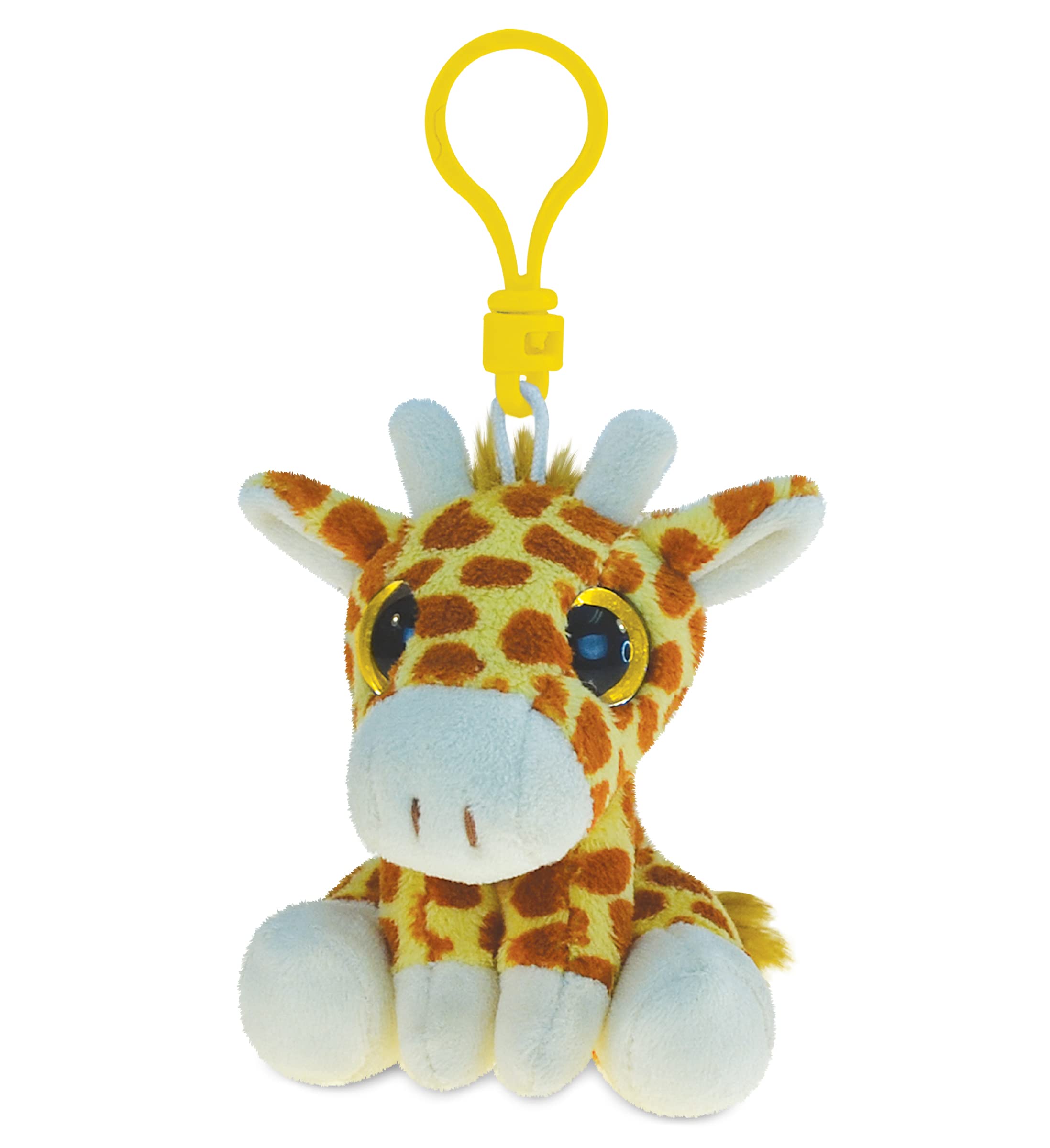 Puzzled DolliBu Big Eye Giraffe Plush Keychain - Stuffed Giraffe Keychain, Fluffy Plush Keychains for Backpack, Purse, Wallet, or Bag, Cute Zoo Party favors Keychain Charm for Kids and Adults - 6 Inch