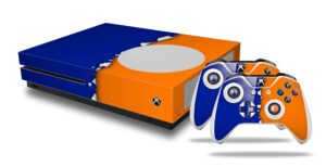 wraptorskinz decal vinyl skin wrap compatible with xbox one s console and controllers - ripped colors blue orange