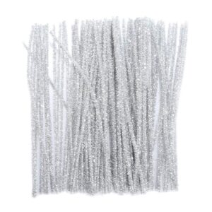 glitter pipe cleaners,saim 100 pcs 12 inch glitter sparkle creative arts stems pipe cleaners for diy craft