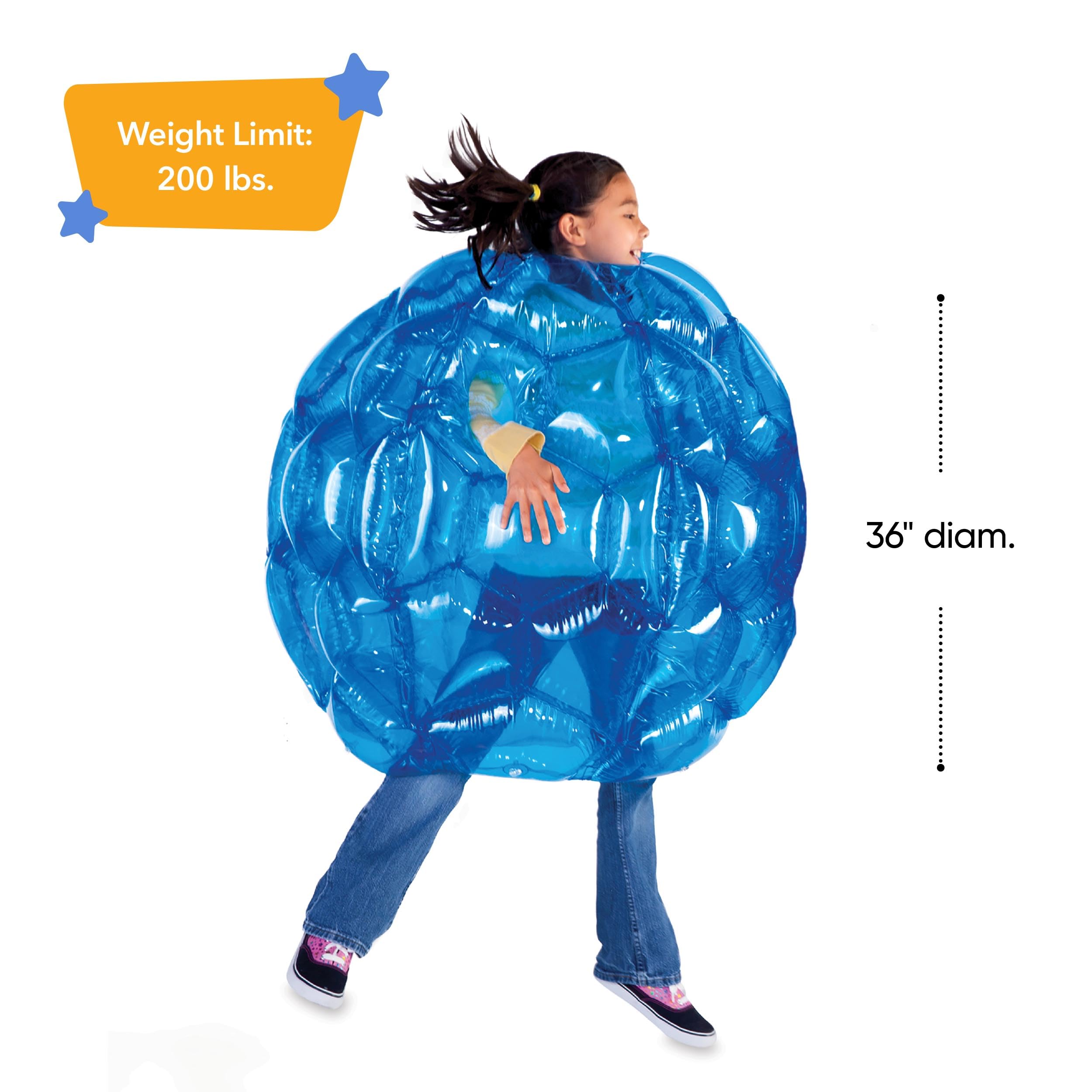 HearthSong Set of Two 36" Blue Inflatable Buddy Bumper Wearable Balls, Holds Up to 200 lbs.