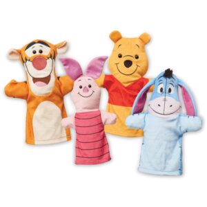 melissa & doug disney winnie the pooh soft & cuddly hand puppets toys for kids ages 2+