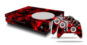 wraptorskinz decal vinyl skin wrap compatible with xbox one s console and controllers - skulls confetti red