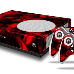 WraptorSkinz Decal Vinyl Skin Wrap Compatible with Xbox One S Console and Controllers - Skulls Confetti Red