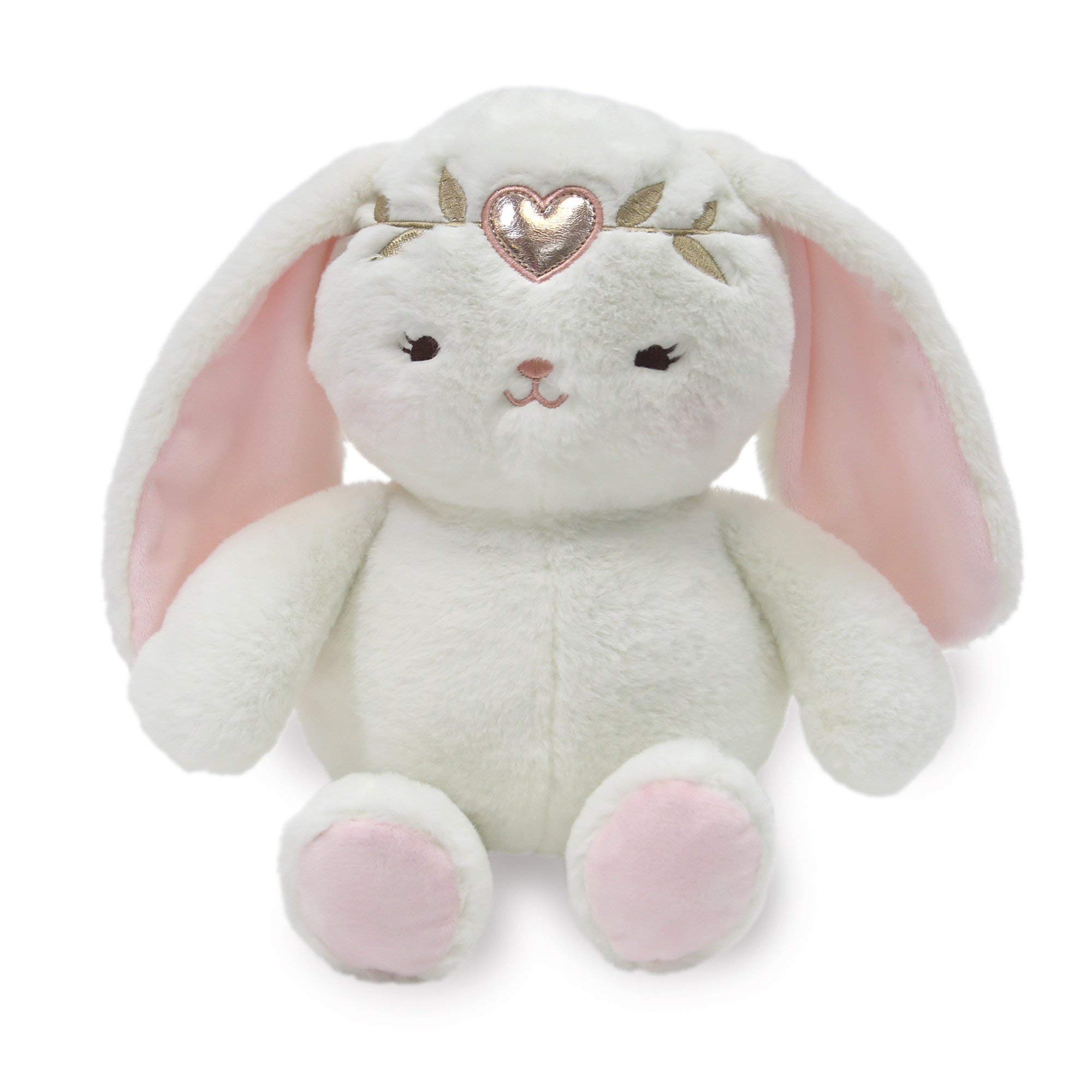 Lambs & Ivy Confetti Plush Pixie Bunny, Pink/Gold, 10 inches