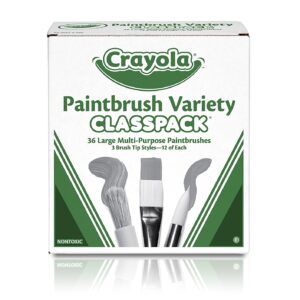 Crayola Paintbrush Variety Classpack, School Supplies, 36 Large Paint Brushes For Kids, Assorted