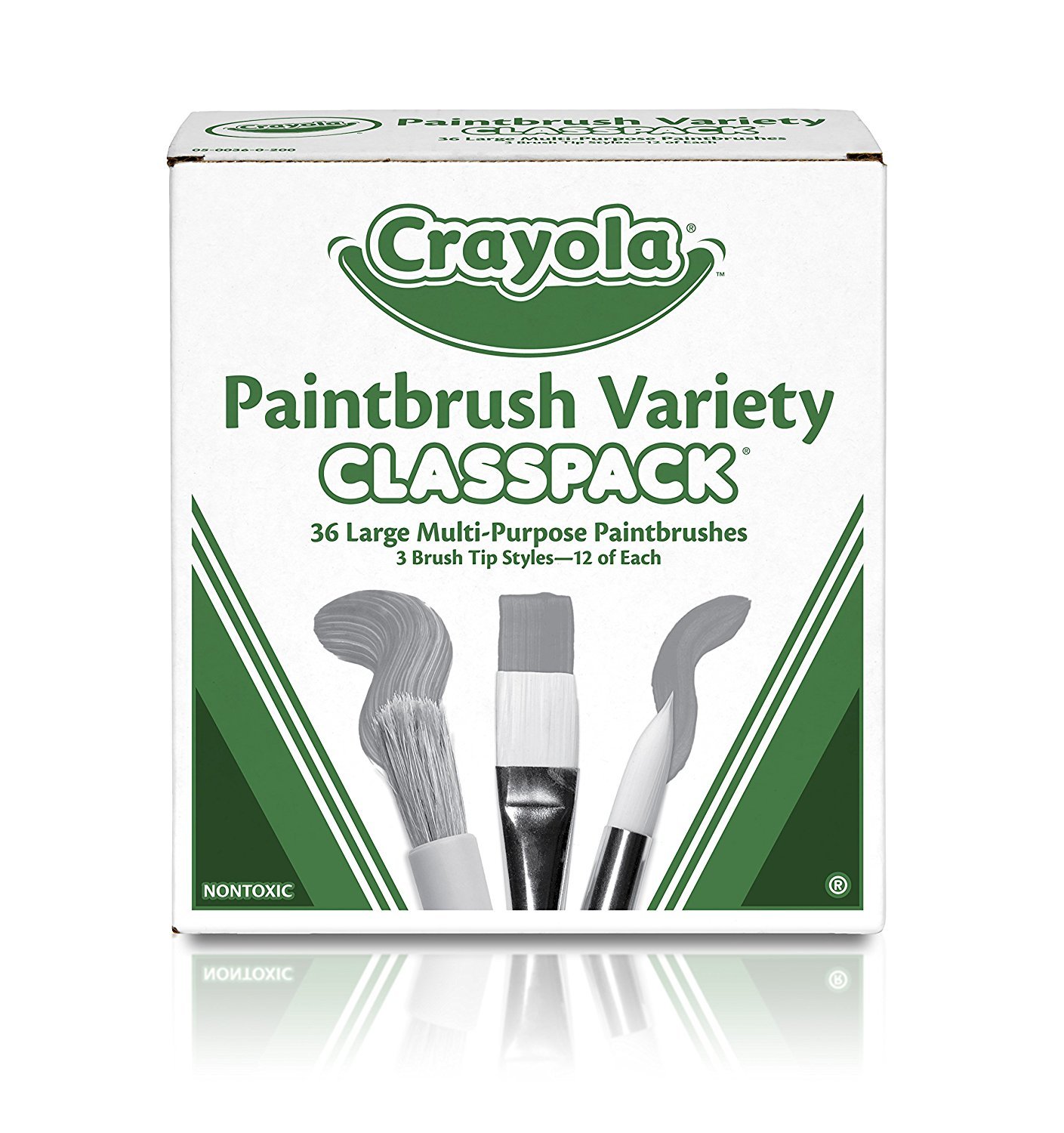 Crayola Paintbrush Variety Classpack, School Supplies, 36 Large Paint Brushes For Kids, Assorted