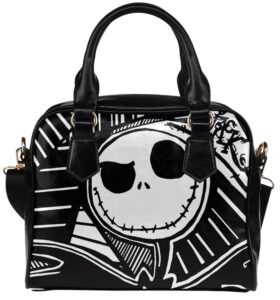 high-grade pu leather women shoulder handbag crossbody bags with jack skellington pattern