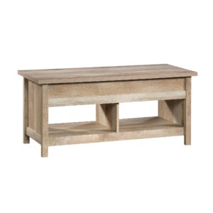 sauder cannery bridge lift top storage coffe table for living room, l: 43.15" x w: 19.45" x h: 19.02", lintel oak