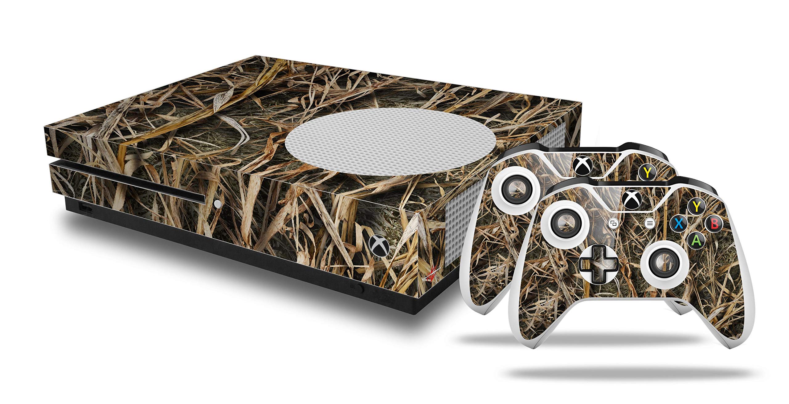 WraptorSkinz Decal Vinyl Skin Wrap Compatible with Xbox One S Console and Controllers - WraptorCamo Grassy Marsh Camo