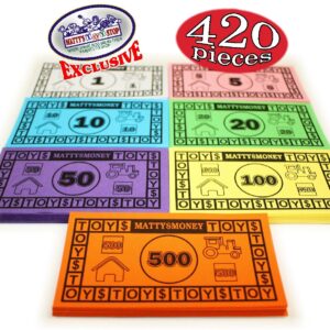 Matty's Money 420 Piece Replacement Play Money Set (60 Pieces Each of $1's, $5's, $10's, $20's, $50's, $100's & $500's) $41,160 in Game Money