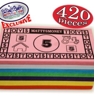 Matty's Money 420 Piece Replacement Play Money Set (60 Pieces Each of $1's, $5's, $10's, $20's, $50's, $100's & $500's) $41,160 in Game Money