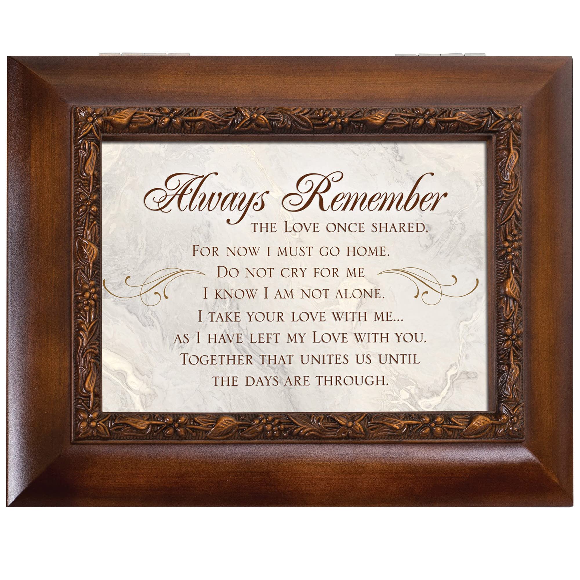 Cottage Garden Always Remember The Love Once Shared Woodgrain Embossed Ashes Bereavement Urn Box