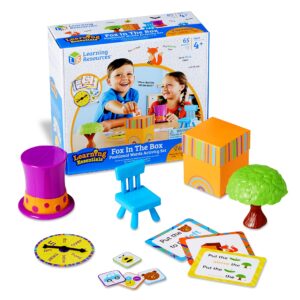 learning resources fox in the box position word activity set - 65 pieces, ages 4+ preschool learning games, kindergartner back to school games, classroom games for teachers, phonics game for kids