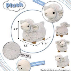 DolliBu White Sheep Plush Toy - Super Soft Sheep Stuffed Animal for Girls and Boys, Cute and Cuddly Farm Stuffed Animal, Realistic Stuffed Sheep Plush Gift, Decor for Baby, Kids, Adults - 11.5 Inches